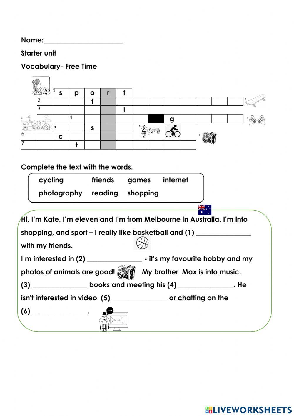 Starter Unit-2 worksheet | Live Worksheets