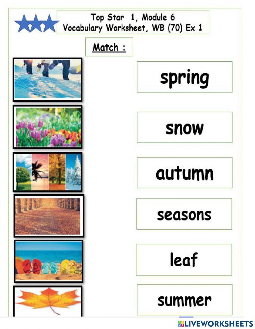 Match online exercise for 3 | Live Worksheets
