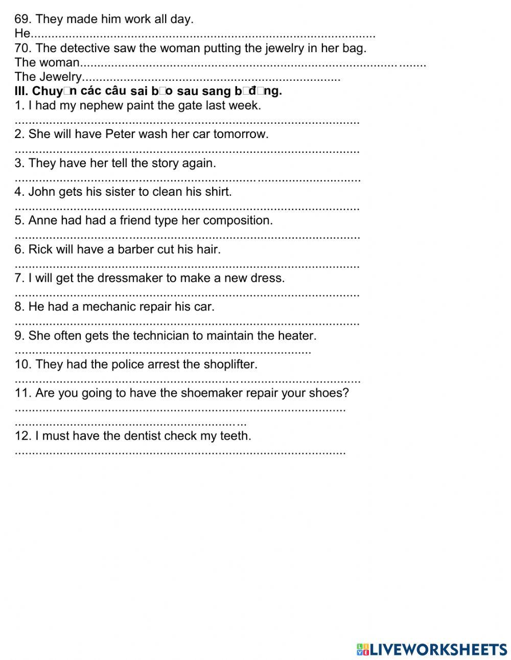 9.passive worksheet | Live Worksheets