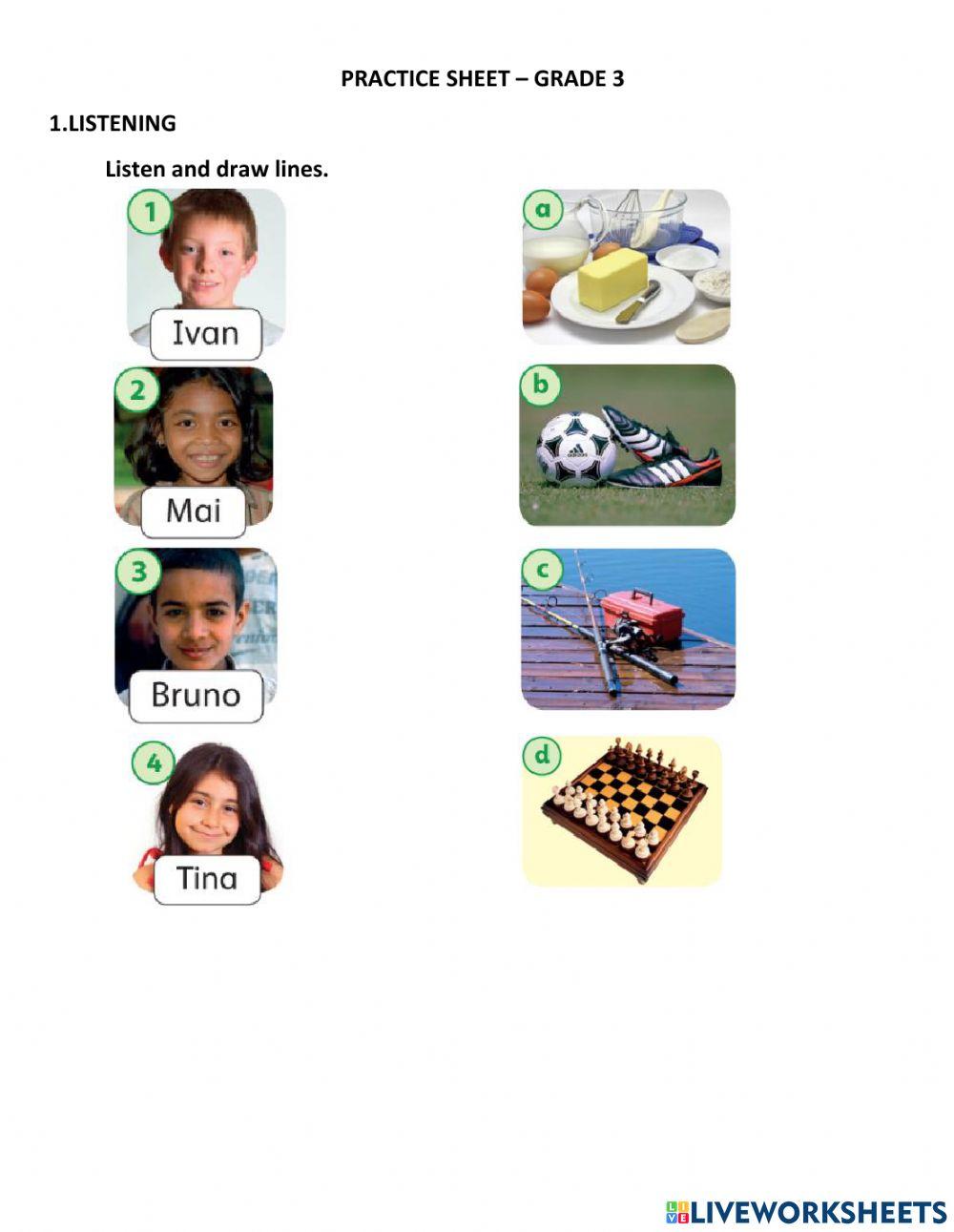 2664257 | Practice Sheet 1- Grade 3 Final | Mây Võ