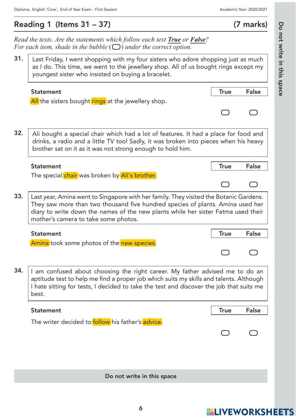 12 TF S1 2021 online exercise for | Live Worksheets
