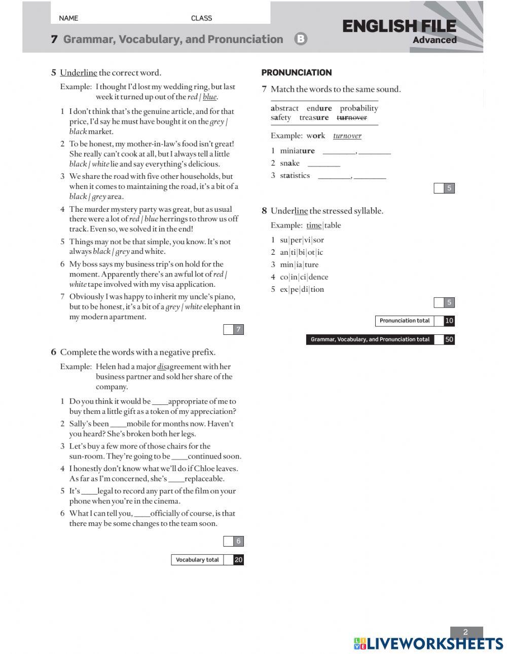 FILE TEST 7. Ad… | Free Interactive Worksheets | 6808372
