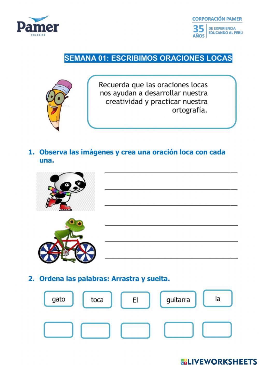Oraciones locas 1780156 | MissDiana21 | Live Worksheets