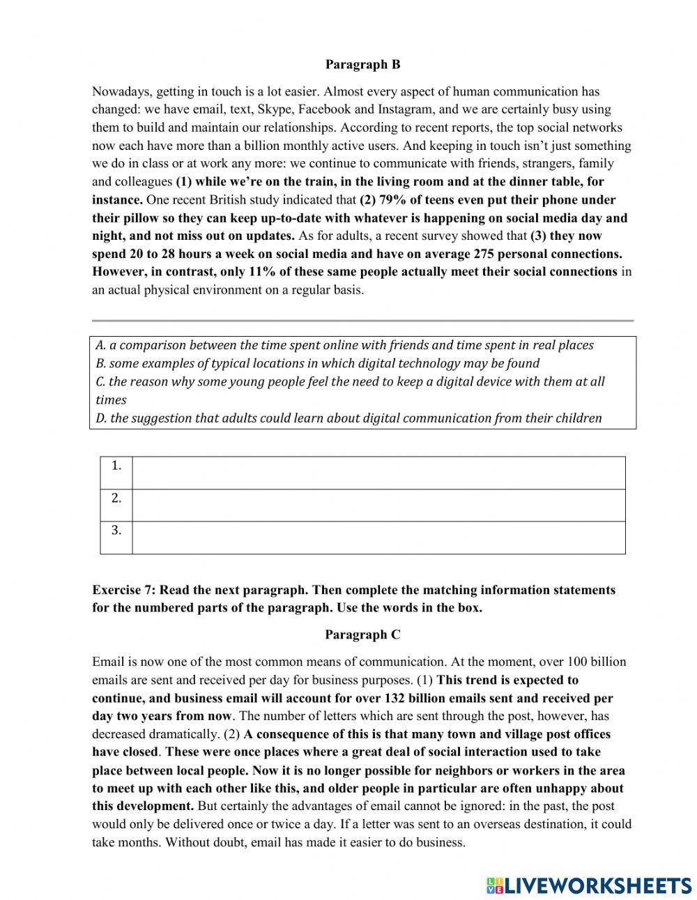 Unit 4 week 2 worksheet | Live Worksheets