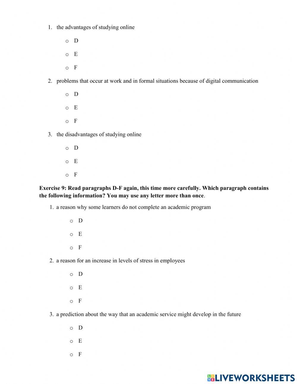 Unit 4 week 2 worksheet | Live Worksheets