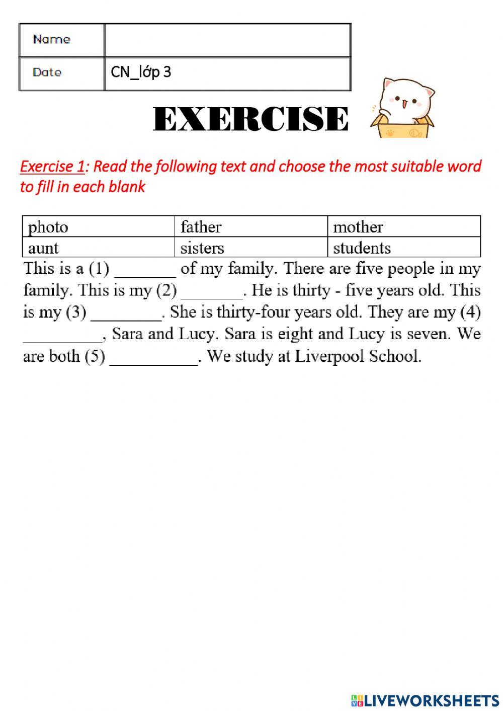 Grade 3 worksheet interactive worksheet for 3 | Live Worksheets