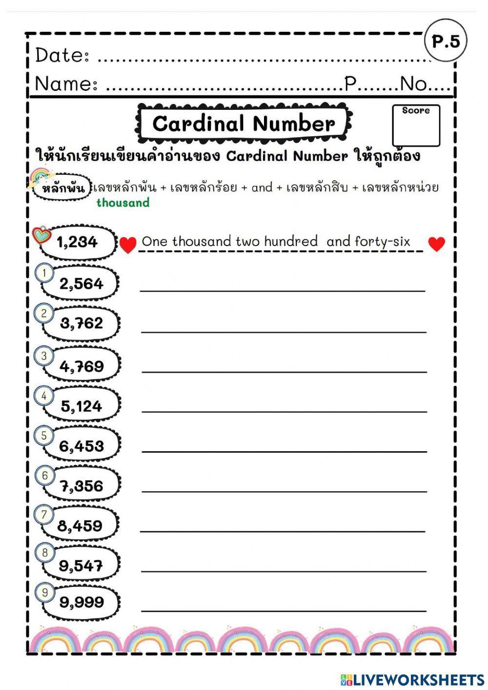 Ordinal Number English language worksheet | Live Worksheets