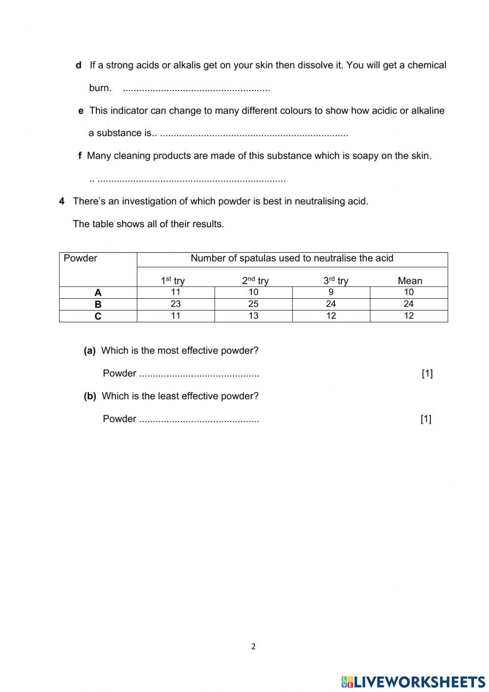 Unit7Class Test Paper 1 online exercise for | Live Worksheets