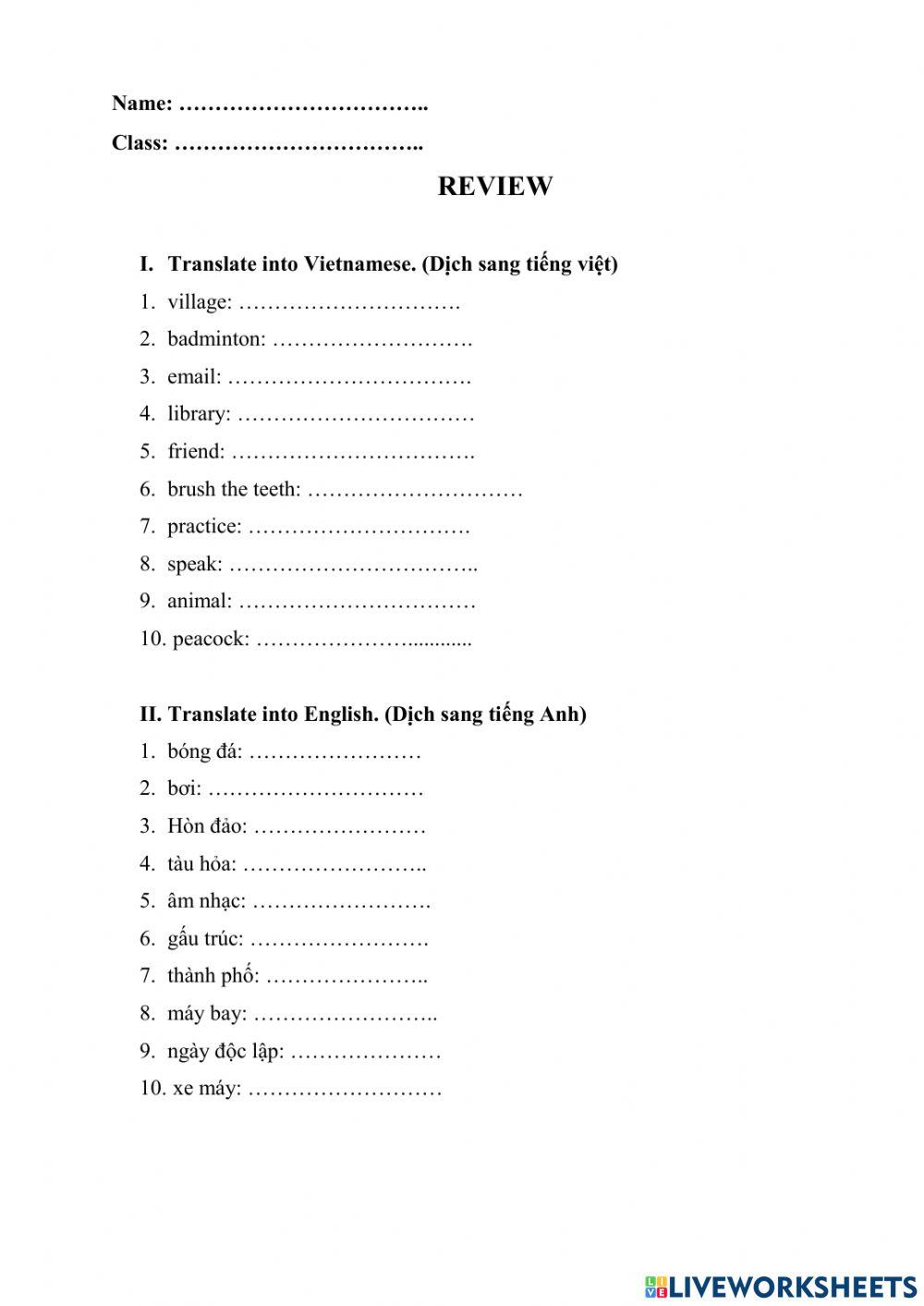 Review online exercise for grade 5 | Live Worksheets