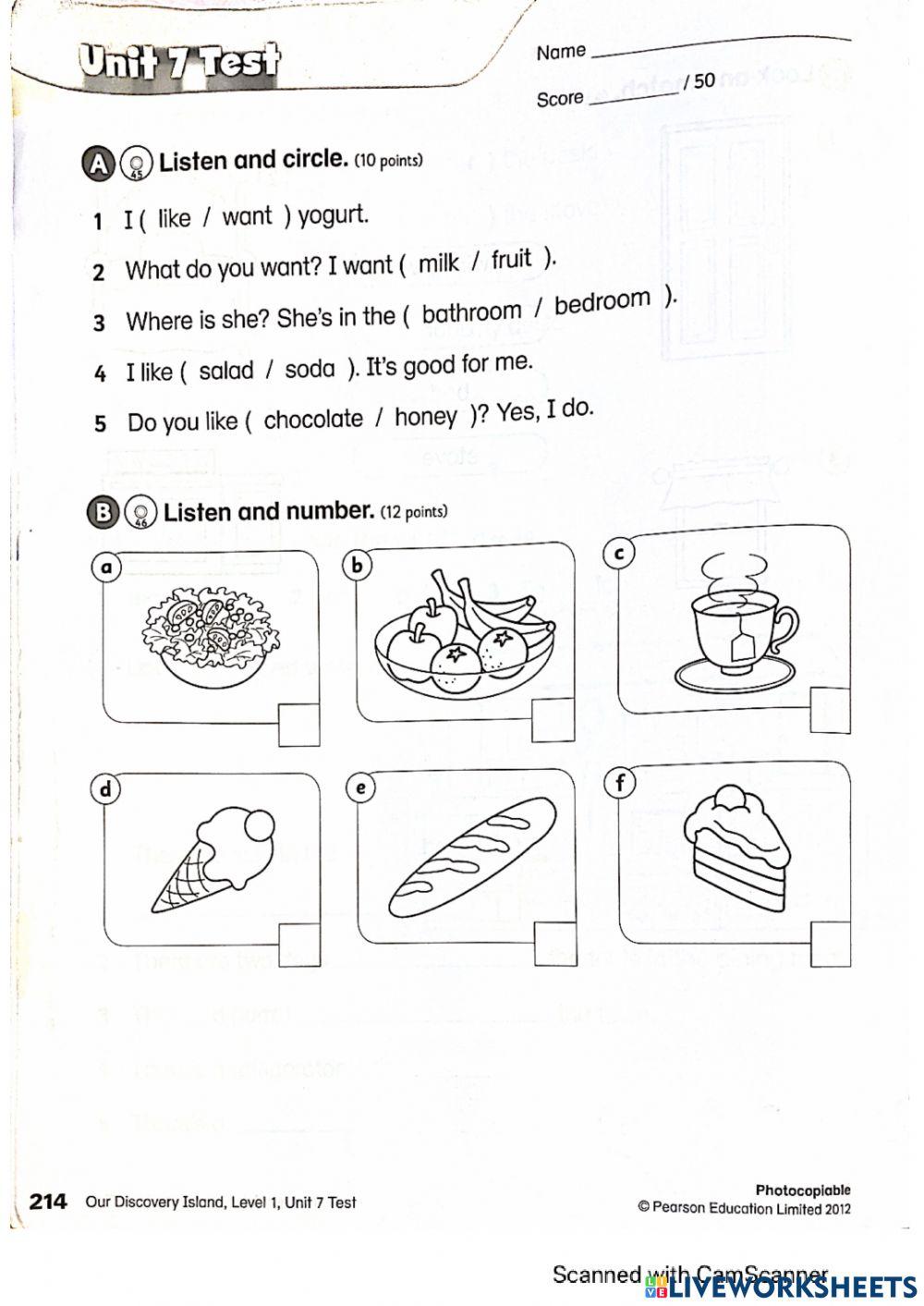P1.Unit7 Test 6808607 | mania66 | Live Worksheets