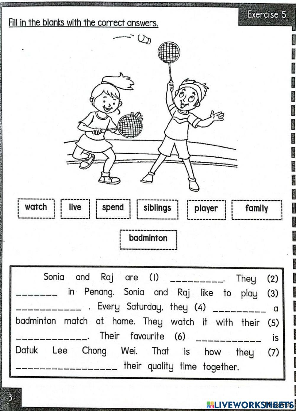 4036583 | play badminton | NeohPF | LiveWorksheets