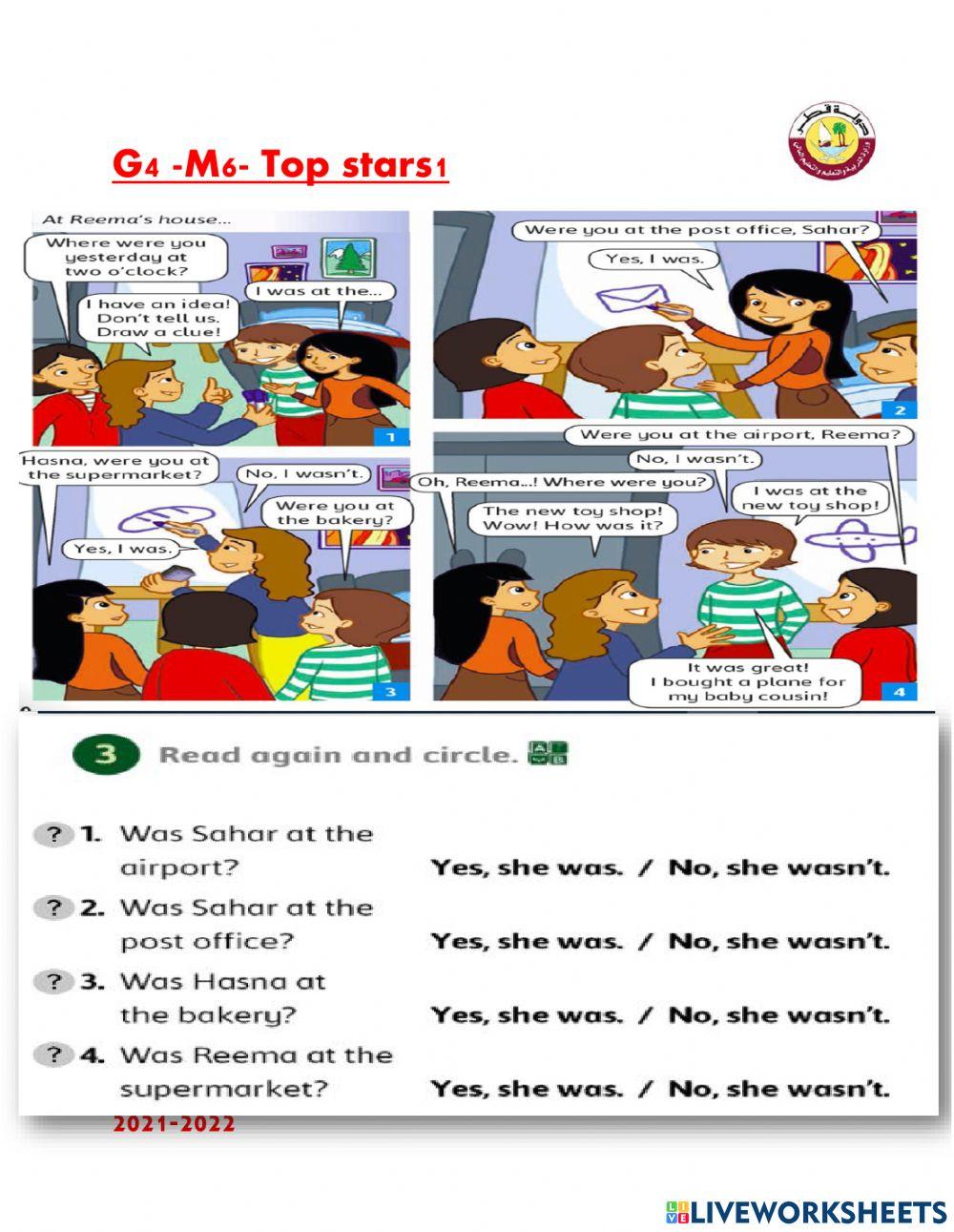 M6 Top reading worksheet | Live Worksheets
