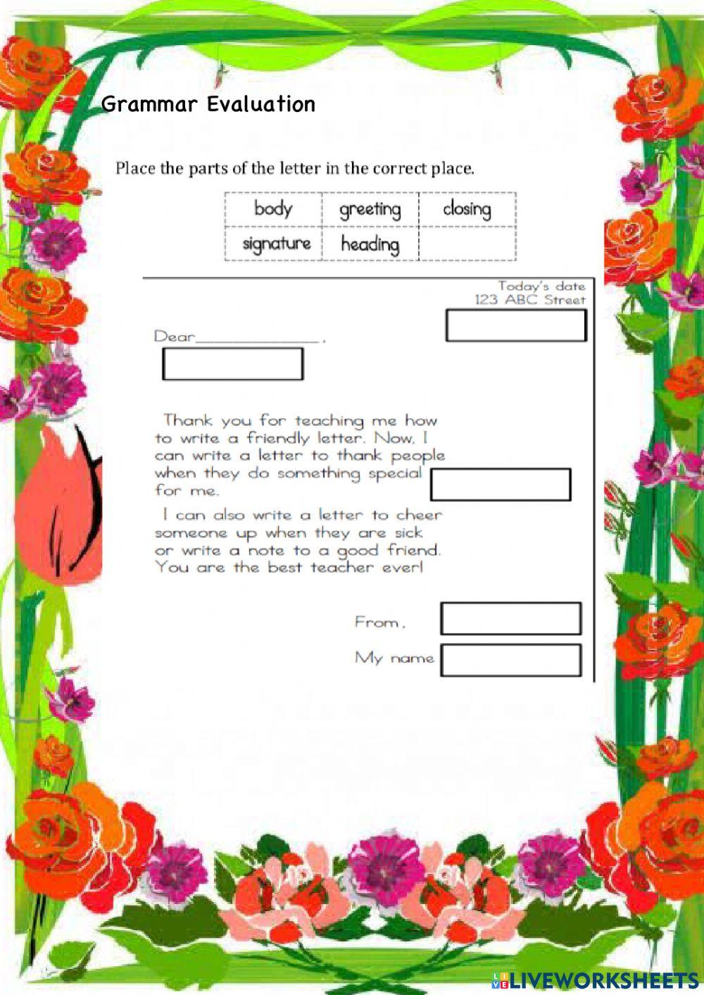 Grammar Evaluation online exercise for | Live Worksheets