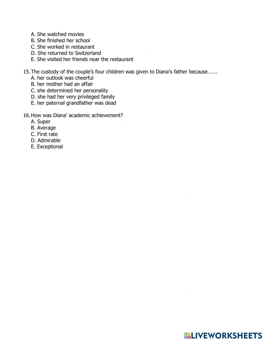 LATIHAN BIOGRAPHY TEXT online exercise for | Live Worksheets