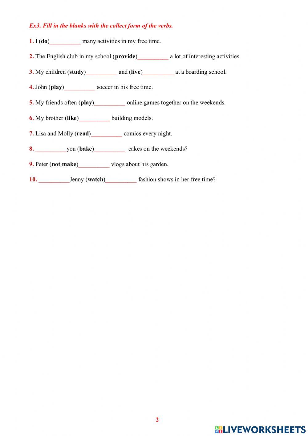 Free time online exercise for 7 | Live Worksheets