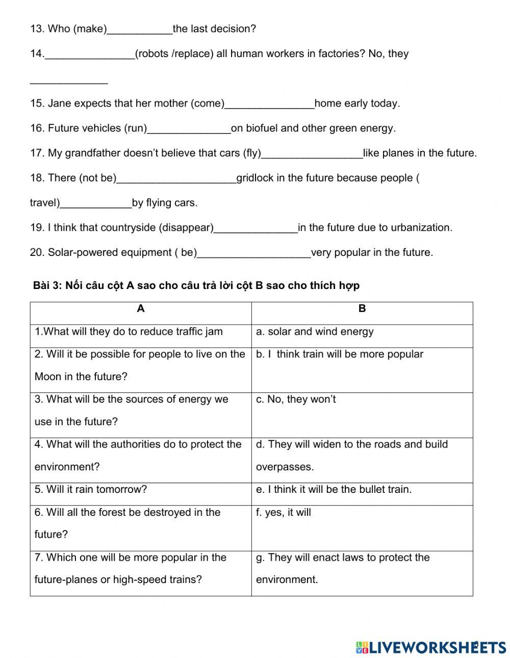 Unit 11 interactive worksheet for 9 | Live Worksheets