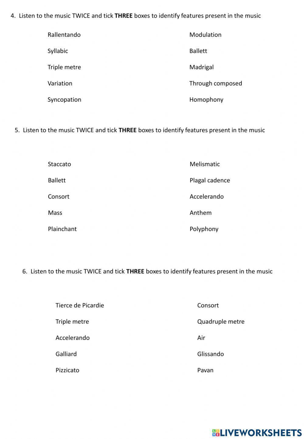 Ah renaissance and baroque worksheet | Live Worksheets