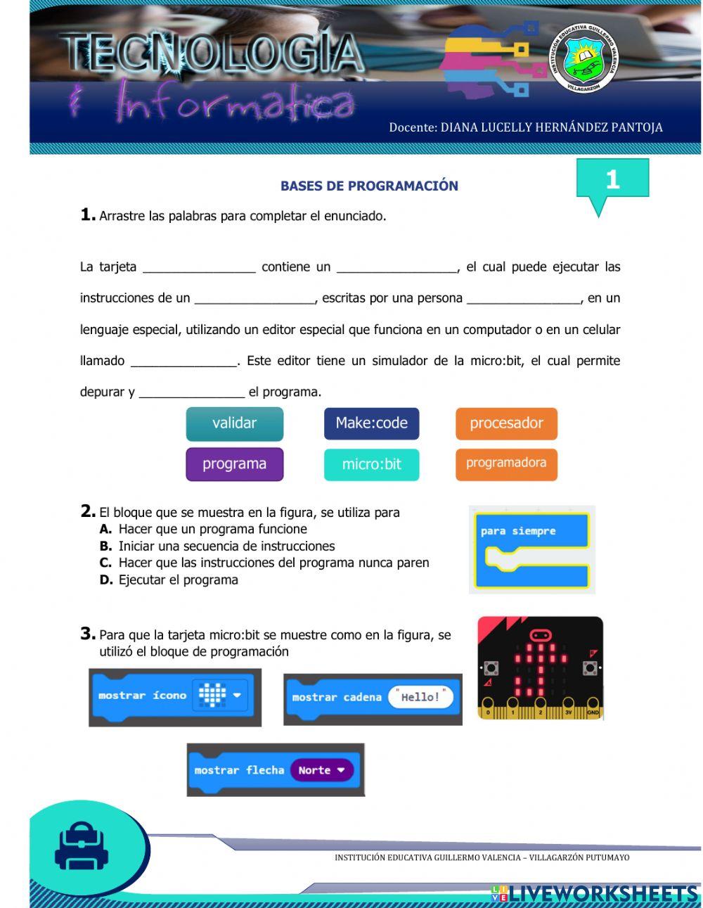 Makecode | Free Interactive Worksheets | 2161937