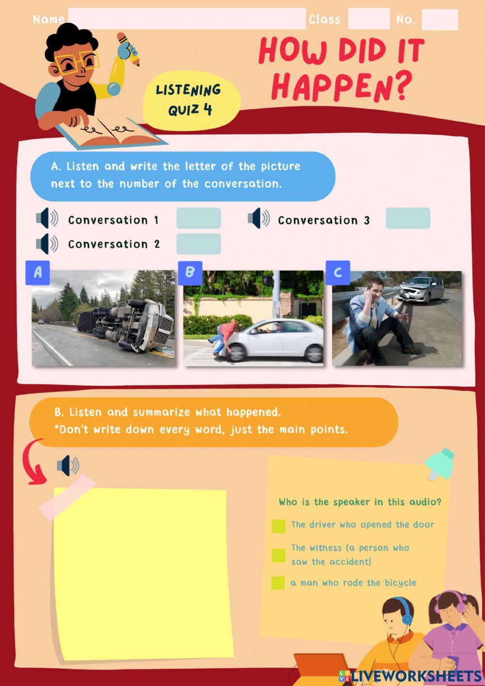 Listening Quiz 4 Accident Worksheet Live Worksheets listening-quiz-4-accident-worksheet-live-worksheets