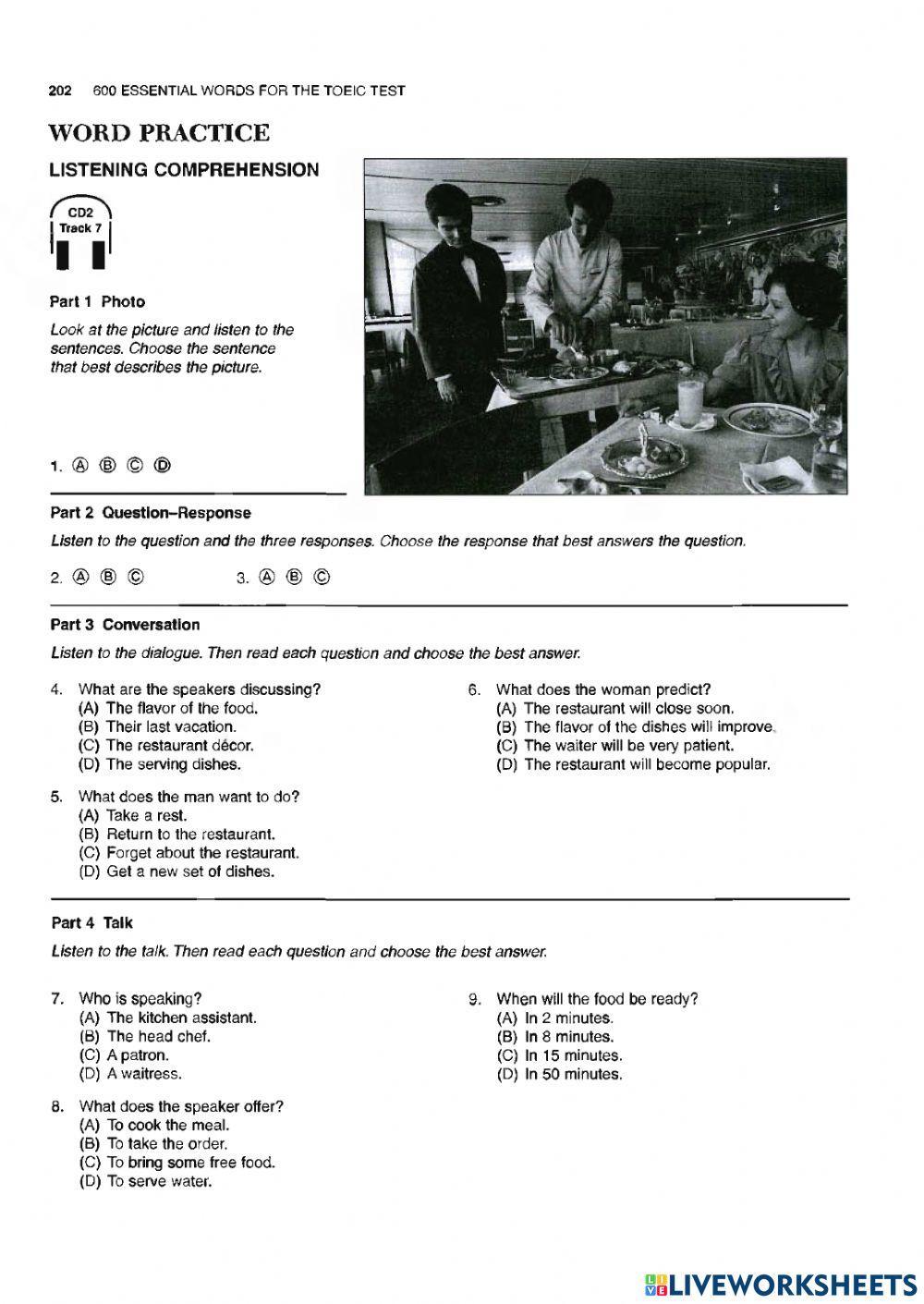 Lesson 32. eating out worksheet | Live Worksheets