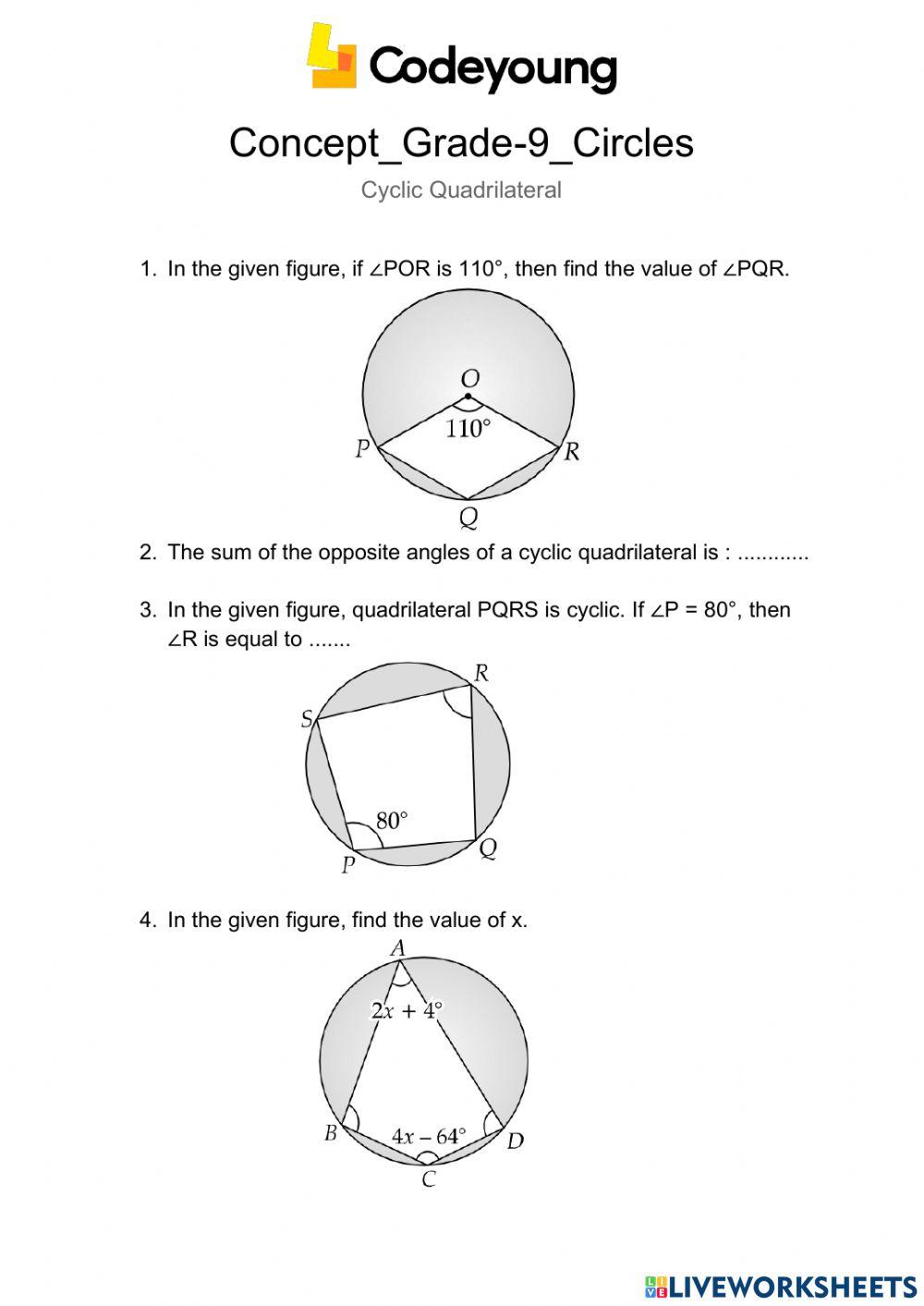 Circles 2171933 | RohitKoh | Live Worksheets