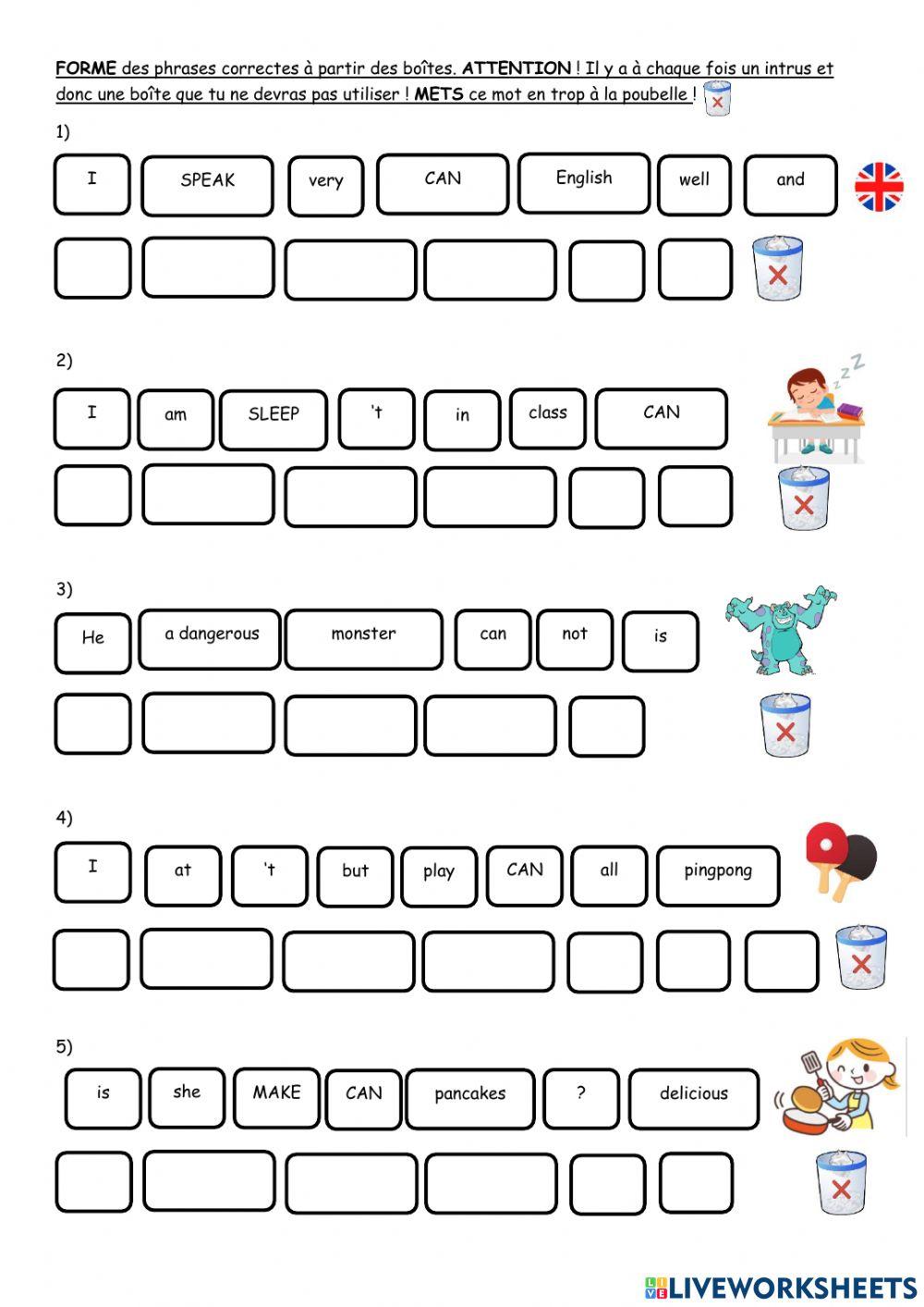 REWRITE those sentences - word order worksheet | Live Worksheets