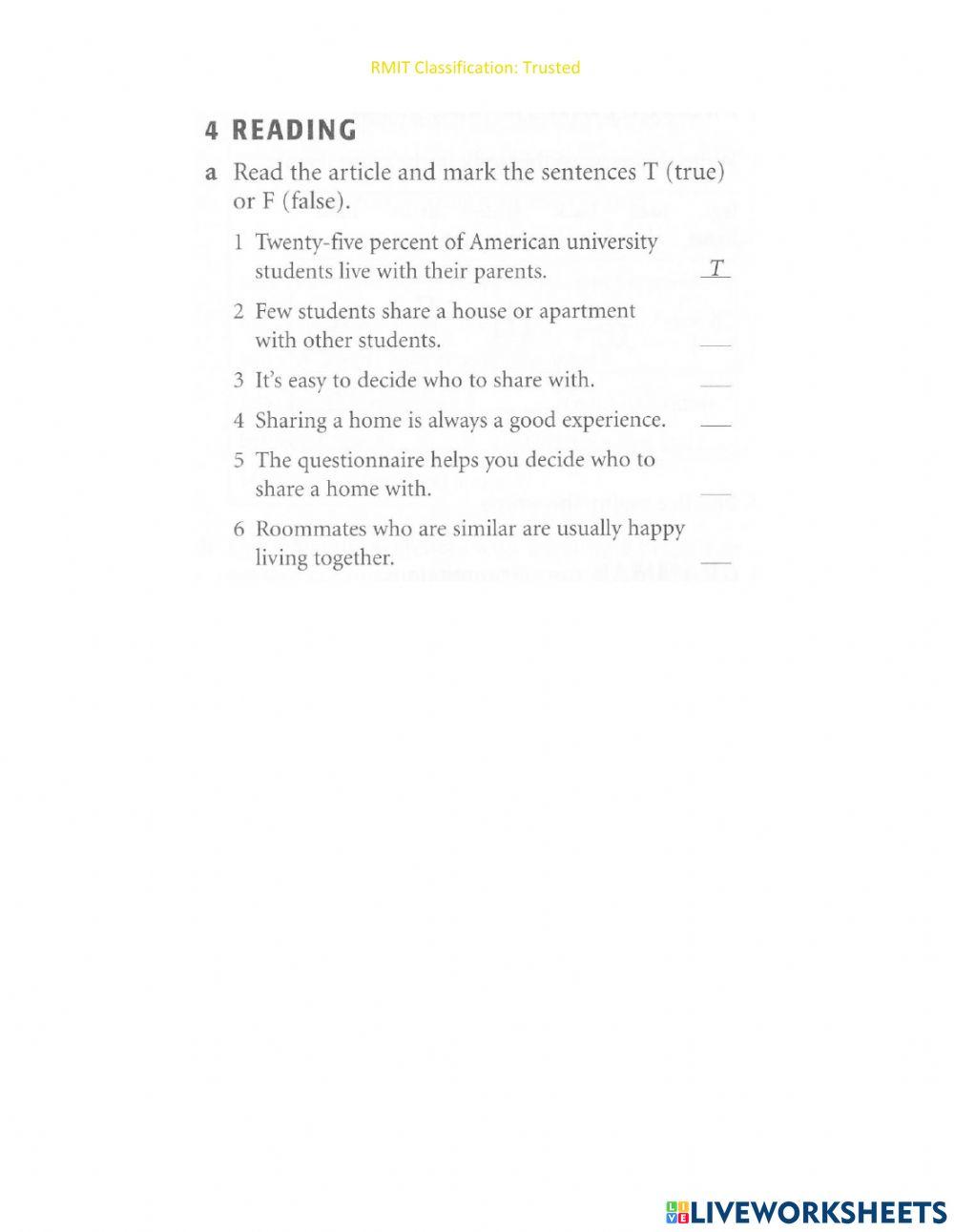 1B Pre-intermediate worksheet | Live Worksheets