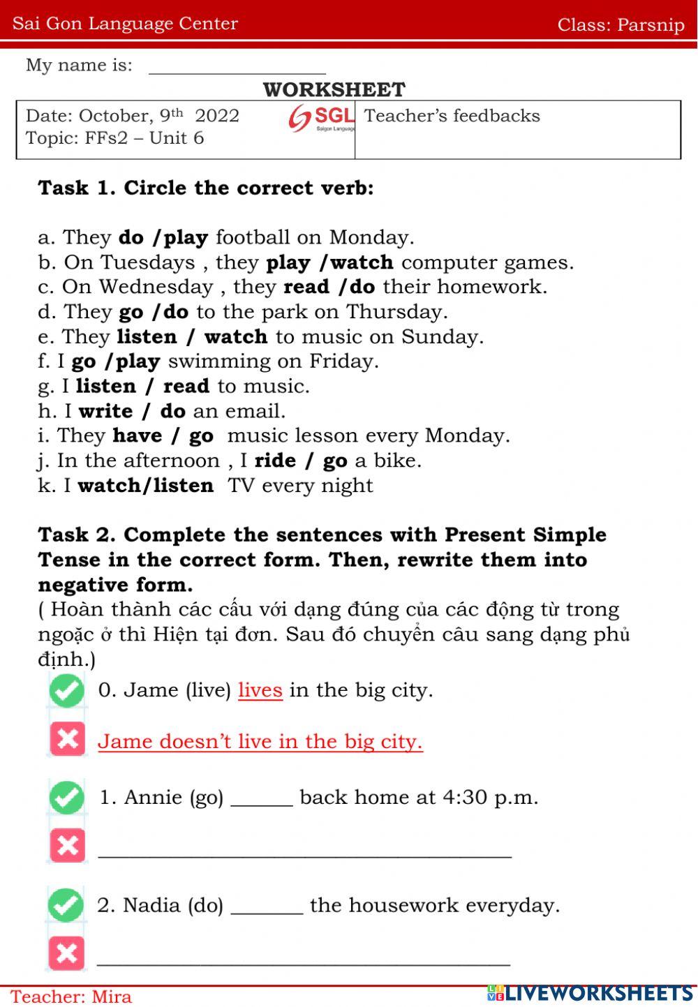 Parsnip 0910 worksheet | Live Worksheets