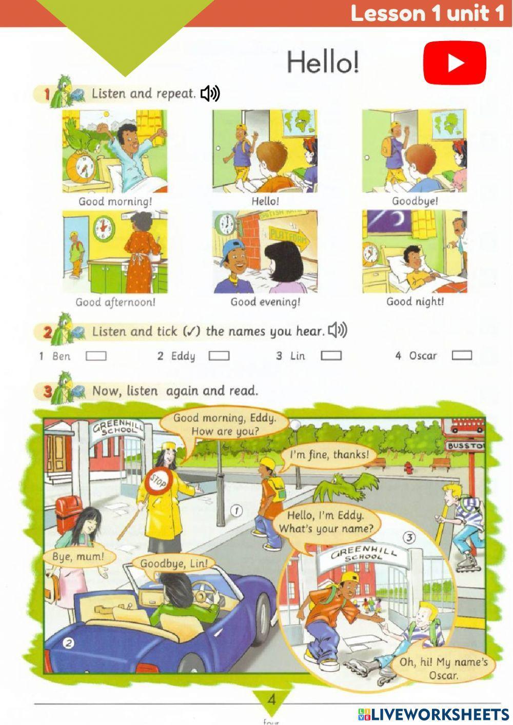 Welcome 1 unit 1 | Free Interactive Worksheets | 2172371