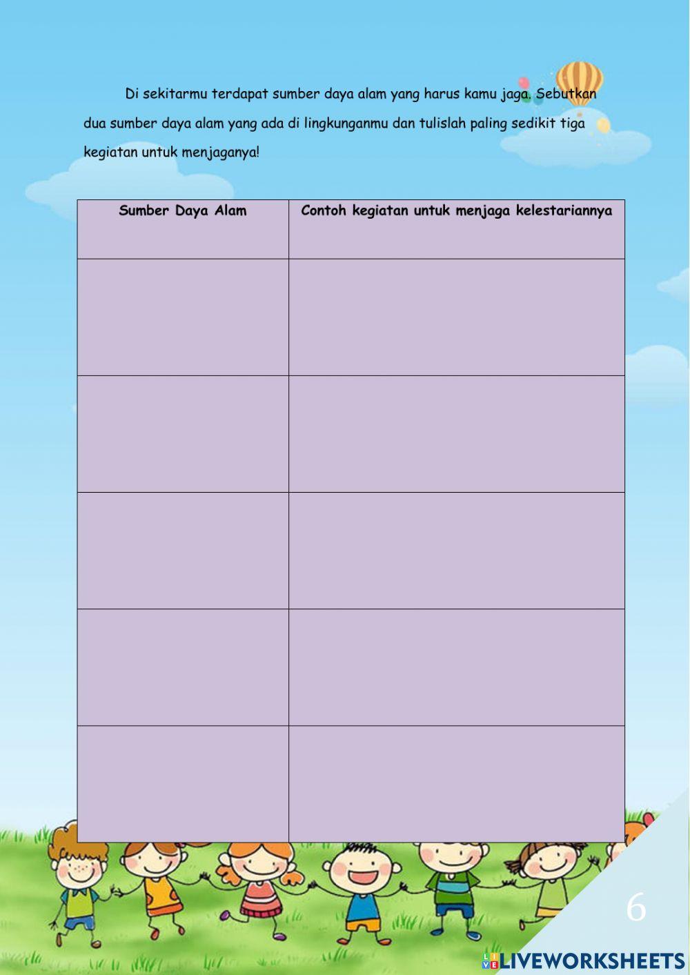 Pelestarian SDA | Free Interactive Worksheets | 2172345