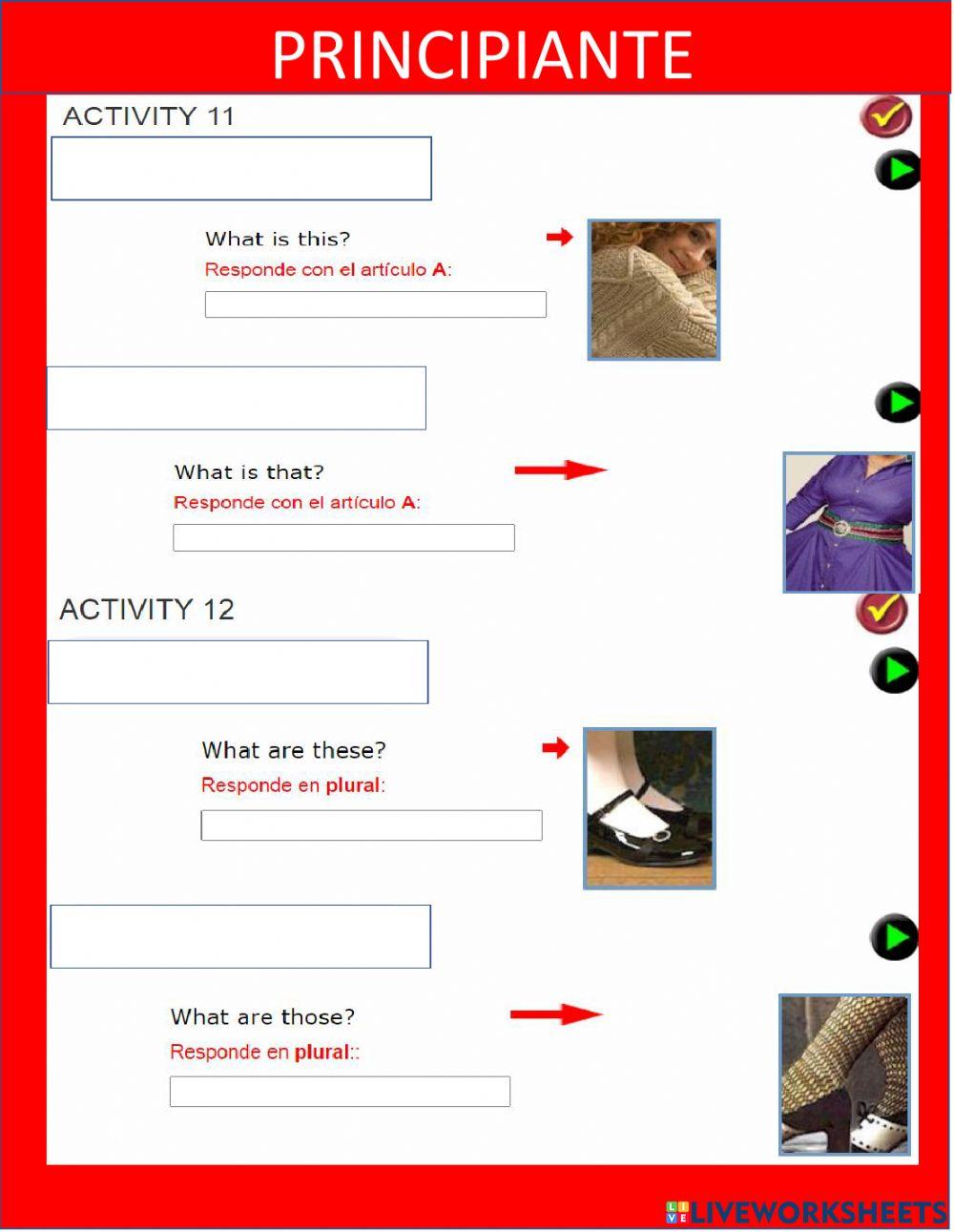 Principiante interactive worksheet | Live Worksheets