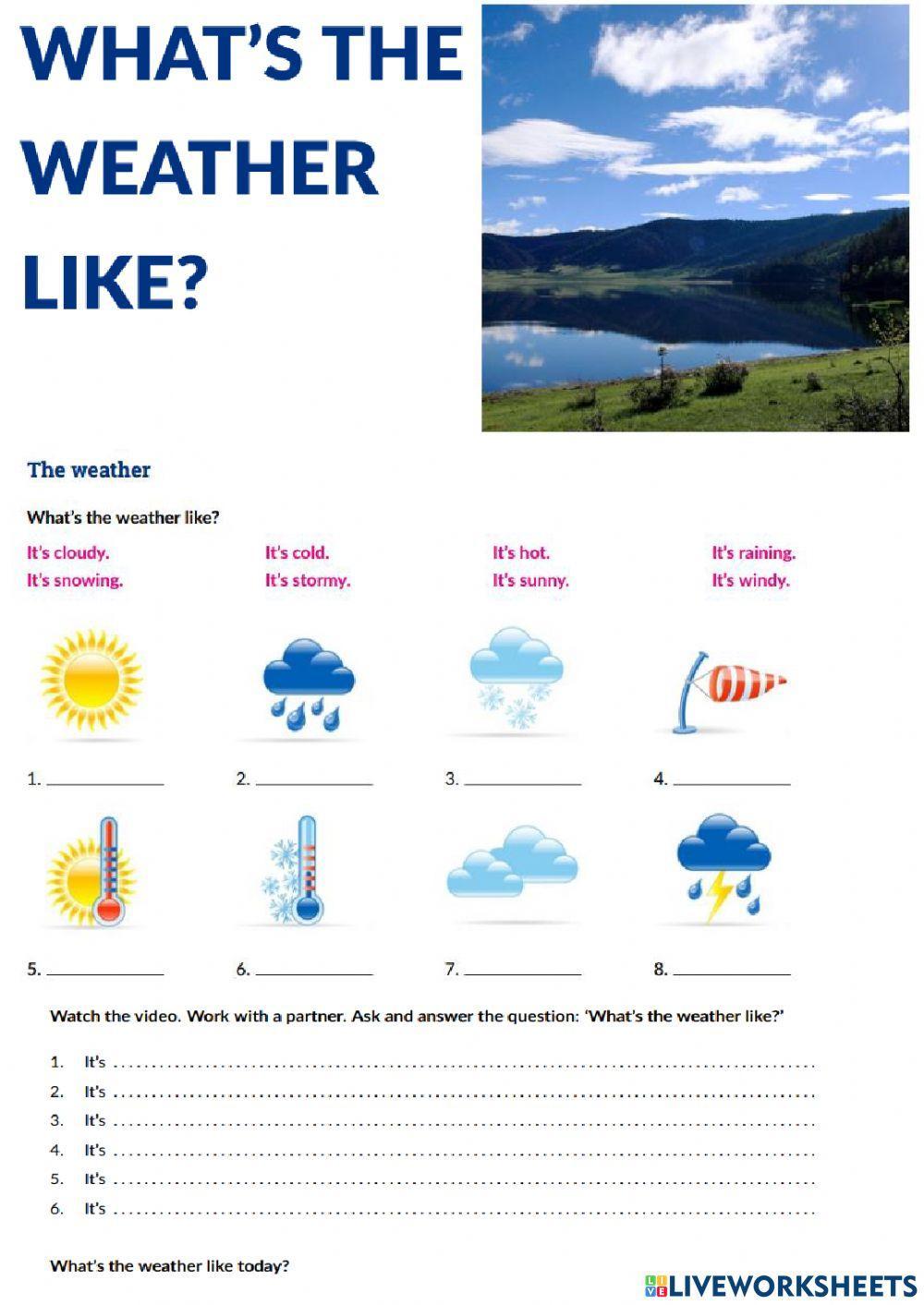 Weather warm up worksheet | Live Worksheets