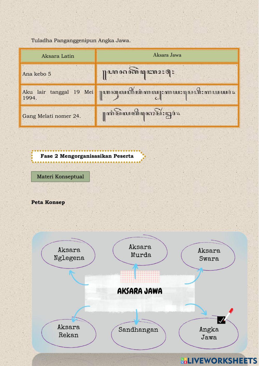 Angka Jawa worksheet | Live Worksheets