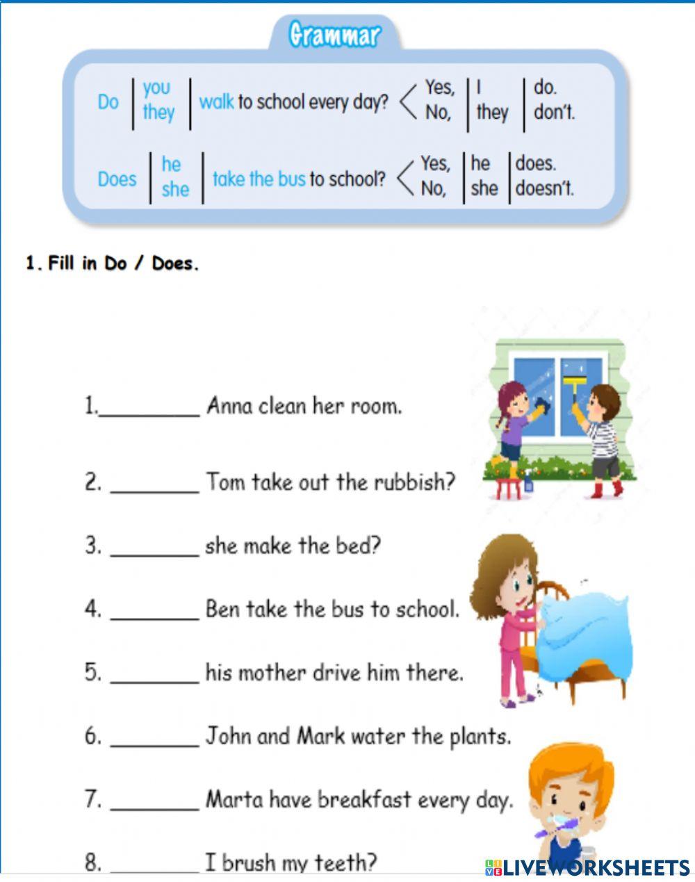 Present simple online activity | Live Worksheets