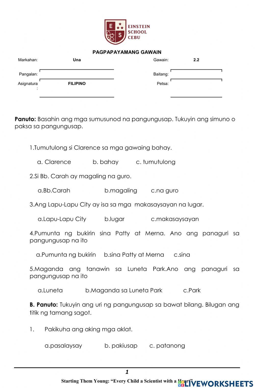 Simuno O Panaguri Worksheet Live Worksheets, 43% OFF