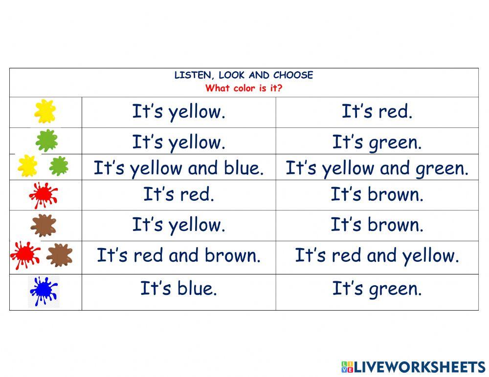 Color It's ...and ... worksheet | Live Worksheets