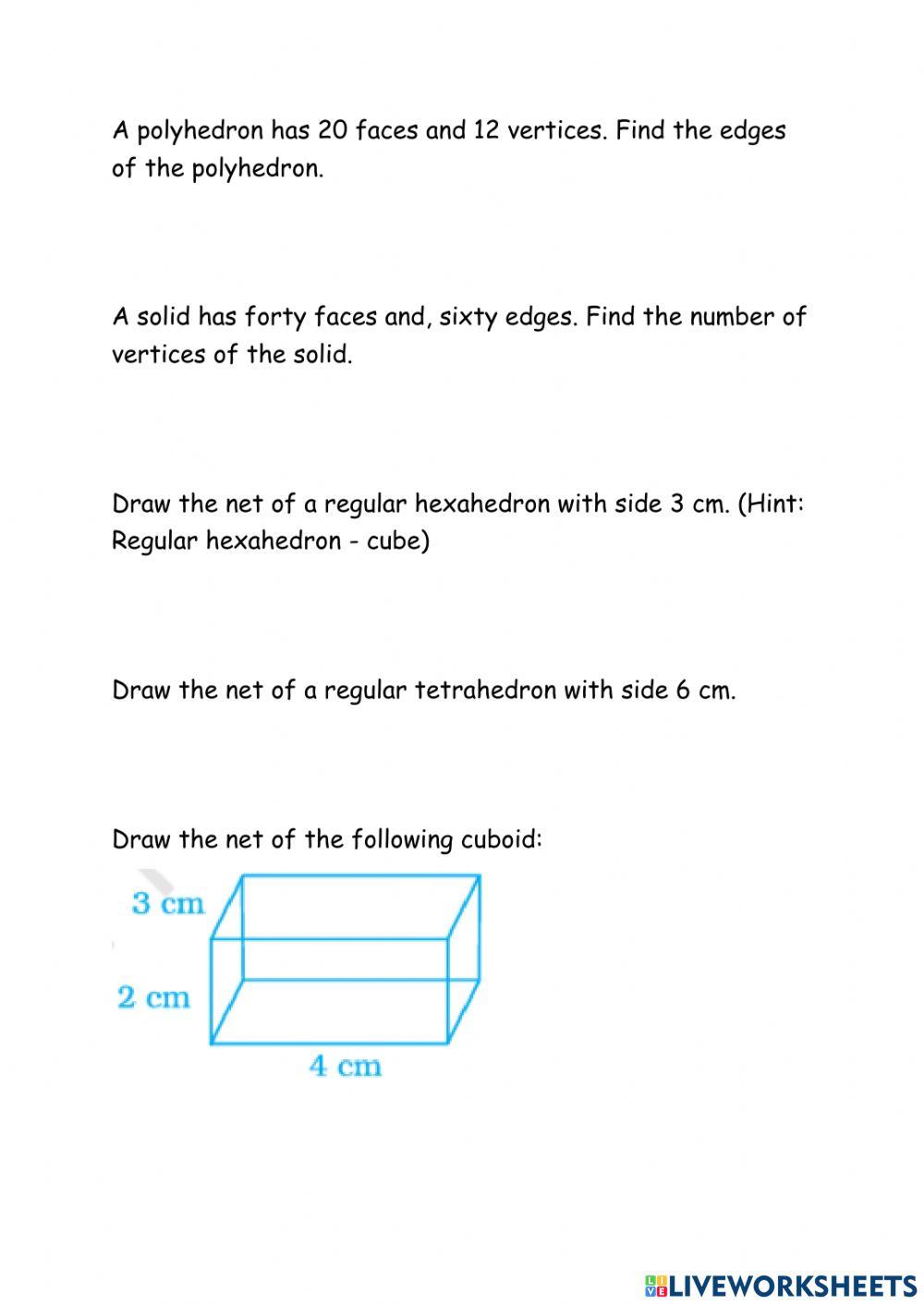 Concept-HW-G8- Vertices, Sides, and Faces of a Polyhedron worksheet ...