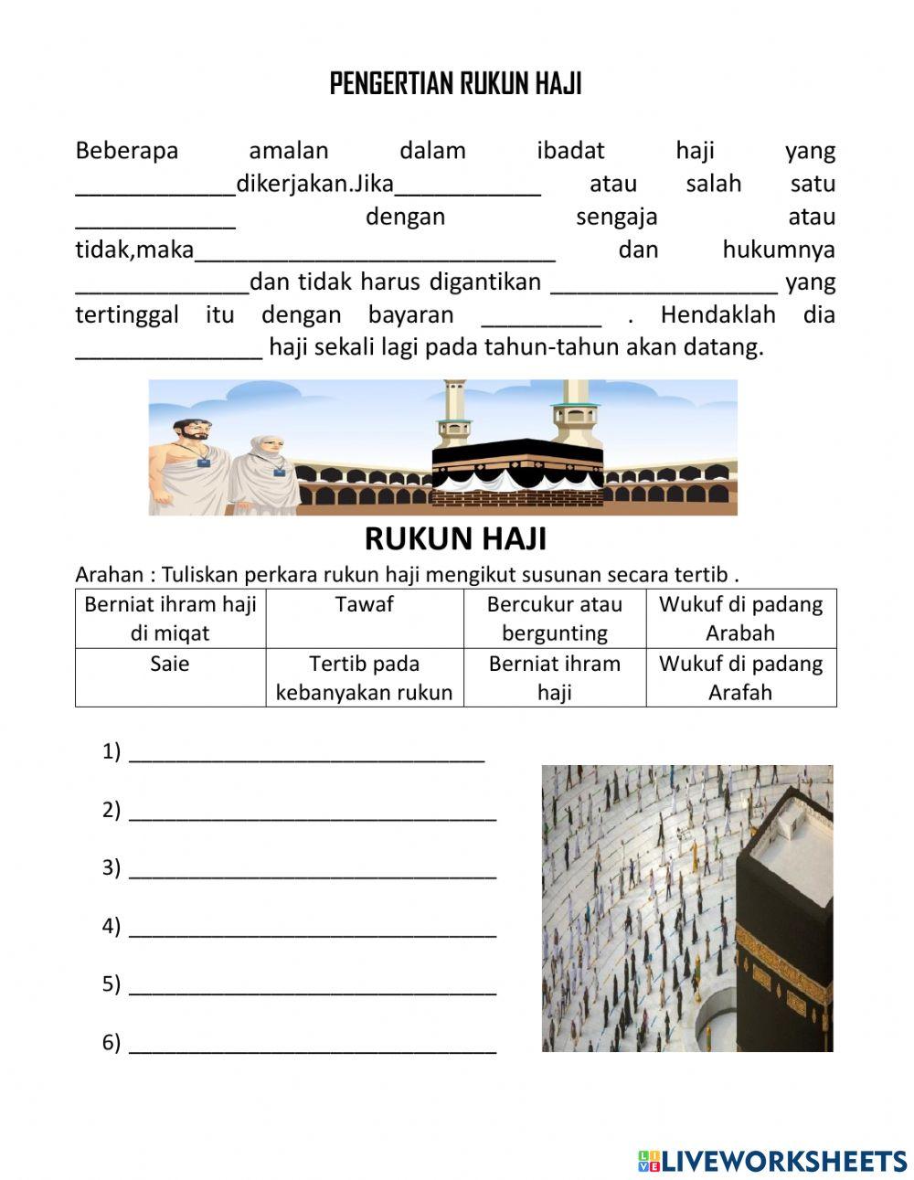 RUKUN HAJI online exercise for | Live Worksheets