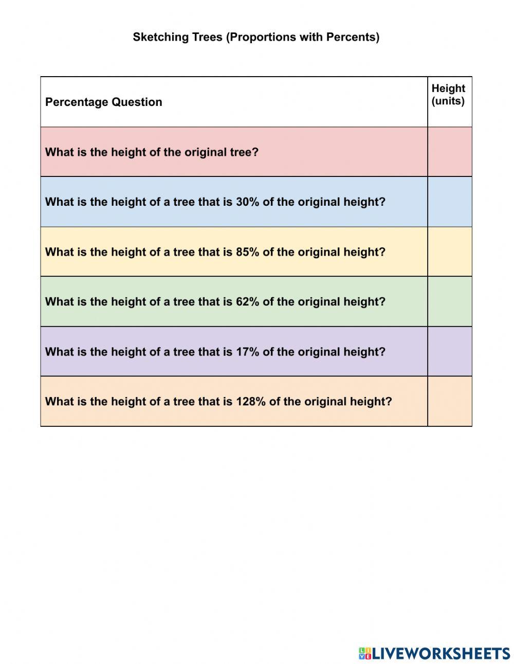 Sketch Trees worksheet | Live Worksheets