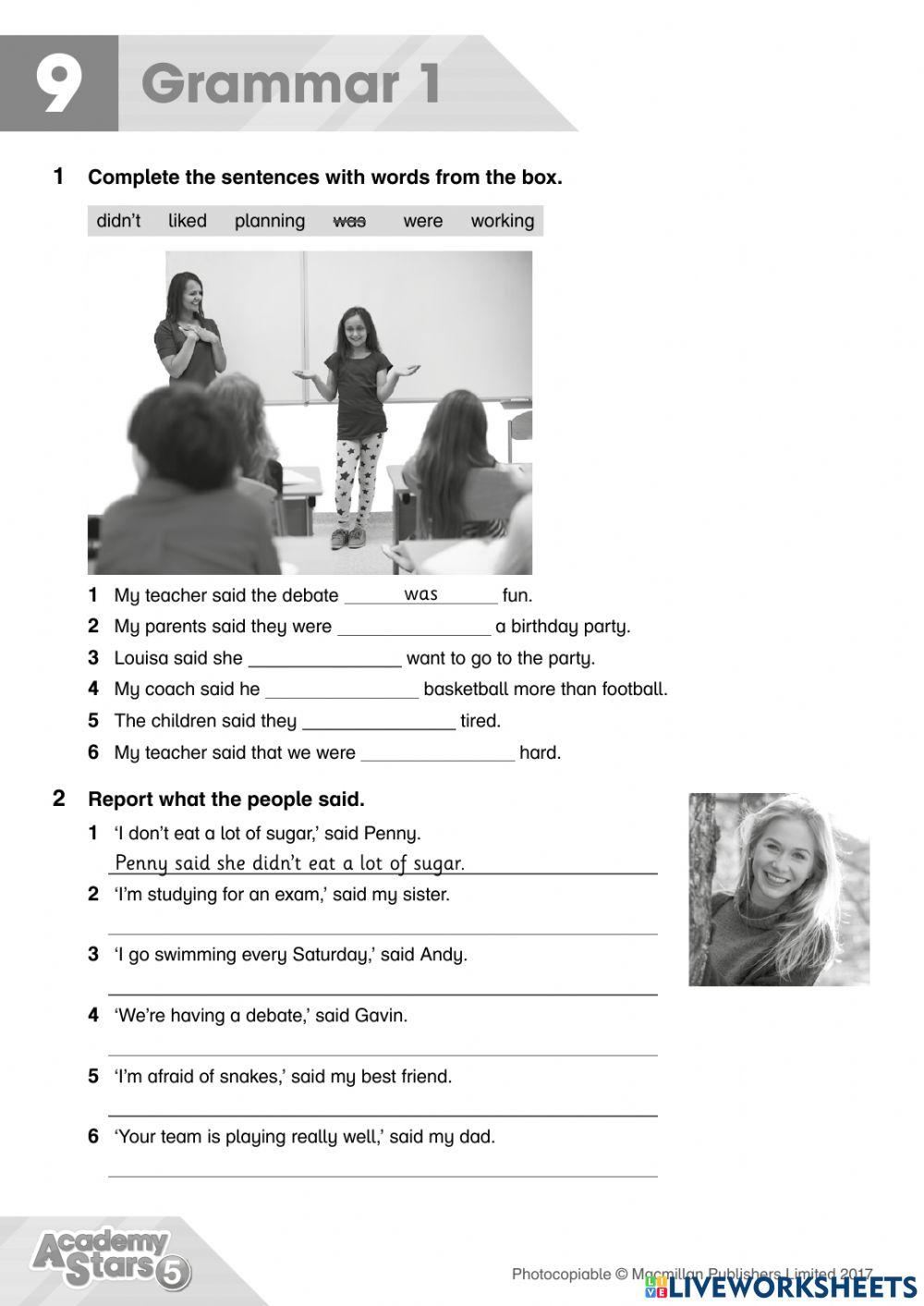 Reported Speech Test online exercise for | Live Worksheets
