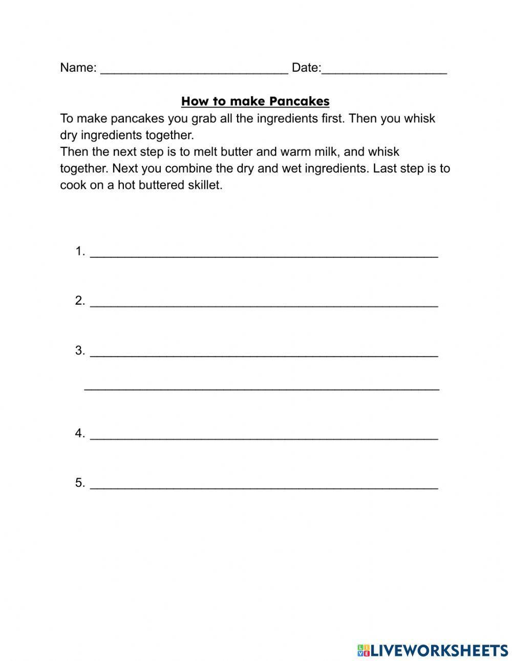 Making Pancakes… | Free Interactive Worksheets | 2173859