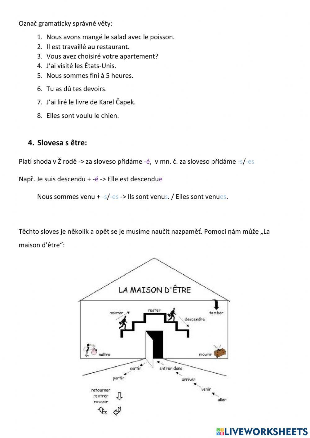 Passé Composé Interactive Worksheet For Intermediate Live Worksheets