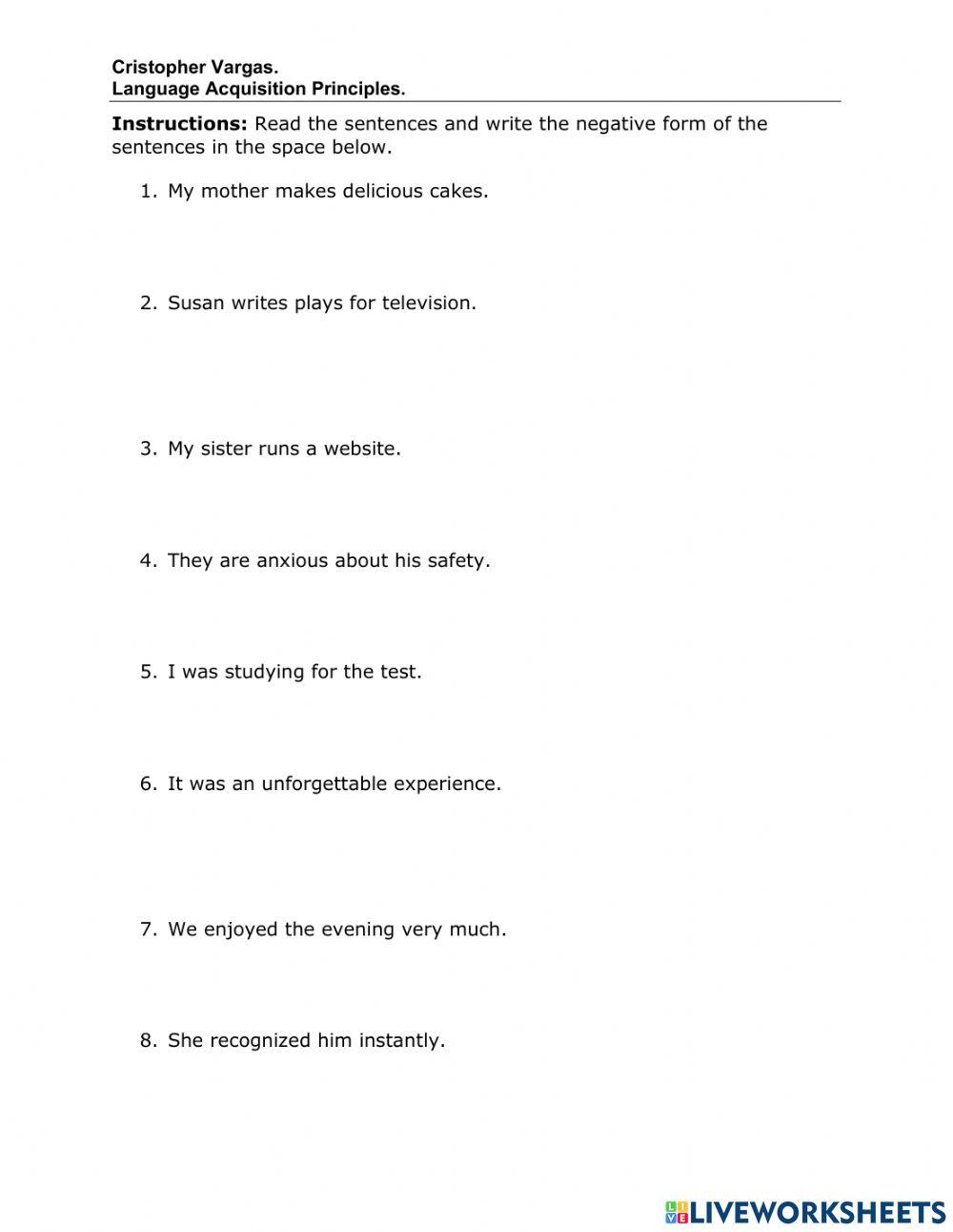 Negative Struct… | Free Interactive Worksheets | 2174098