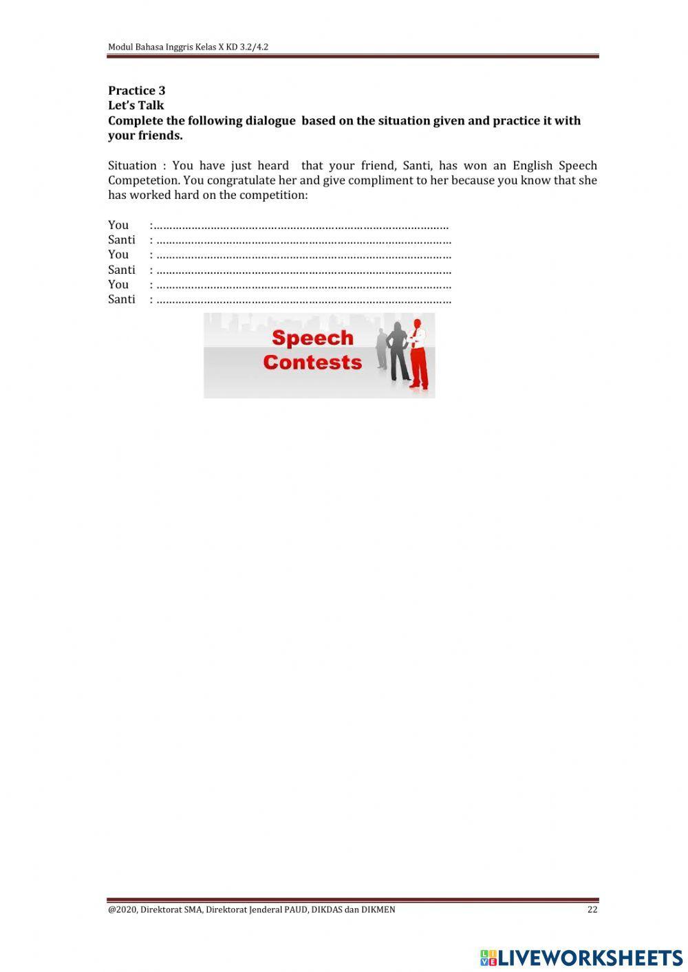Compliment | Free Interactive Worksheets | 2174517