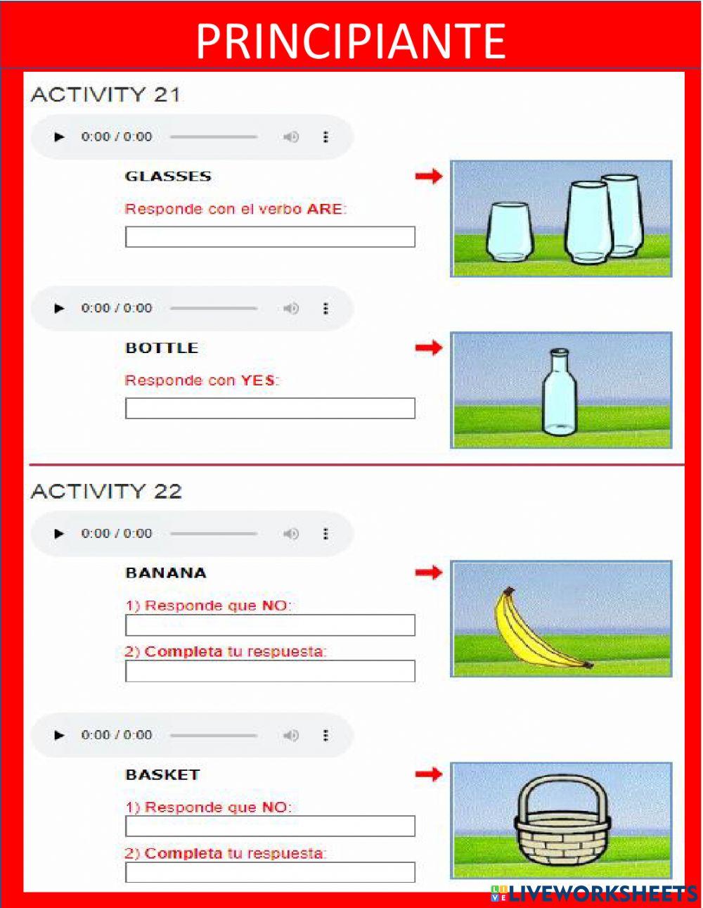 Principiante activity | Live Worksheets