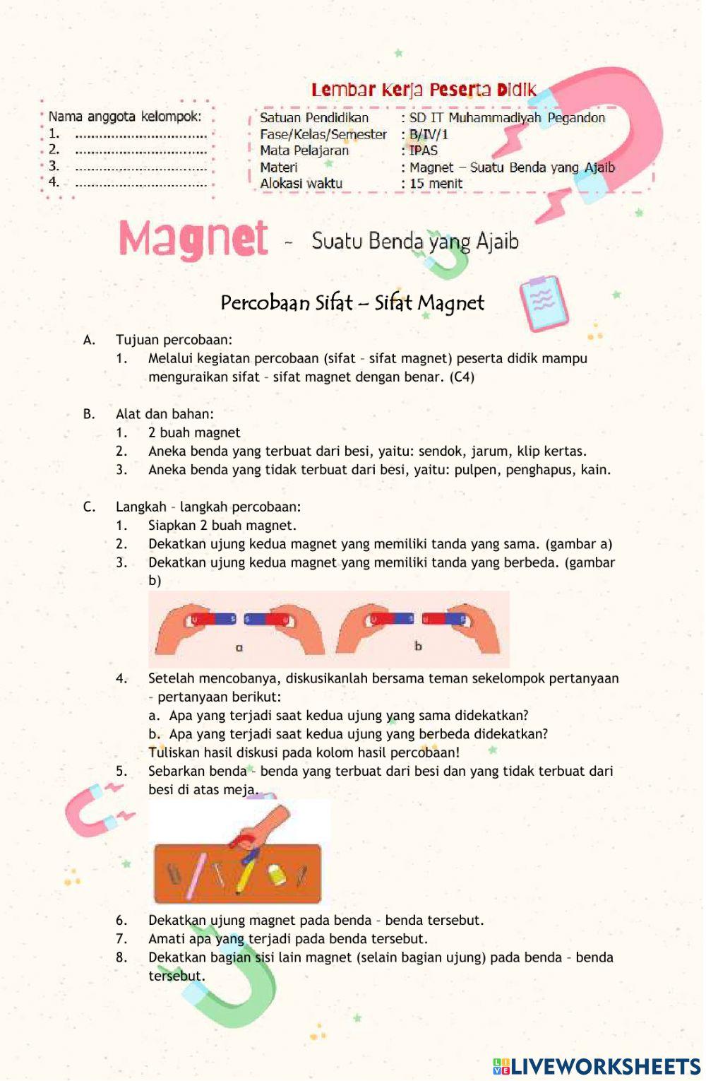 2174974 | Percobaan sifat - sifat magnet | layuna19