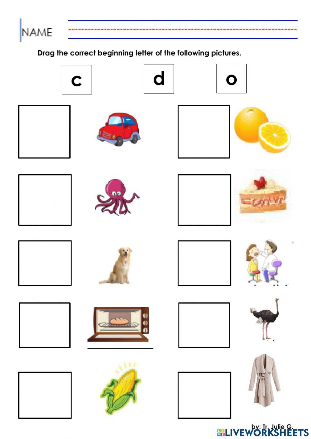 Letters C,D,O activity online exercise for | Live Worksheets