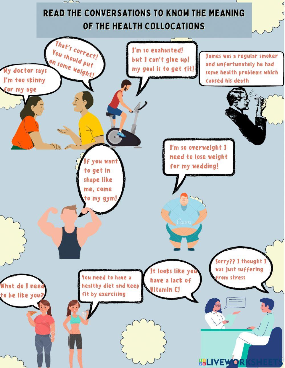 Health Collocations meanings online exercise for | Live Worksheets