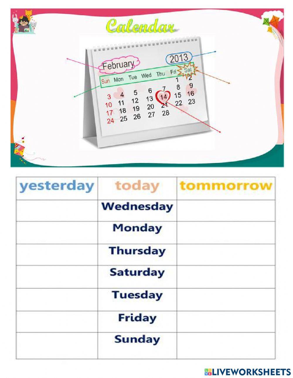 Grade 4 Day and Date online exercise for | Live Worksheets