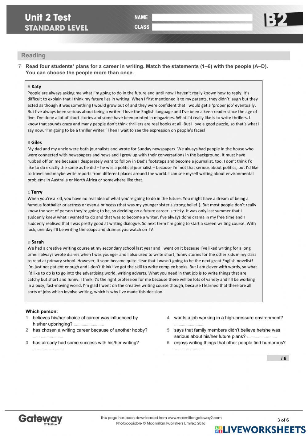 Gateway B2 Unit… | Free Interactive Worksheets | 6906539 Gateway B2 Unit… | Free Interactive Worksheets | 6906539